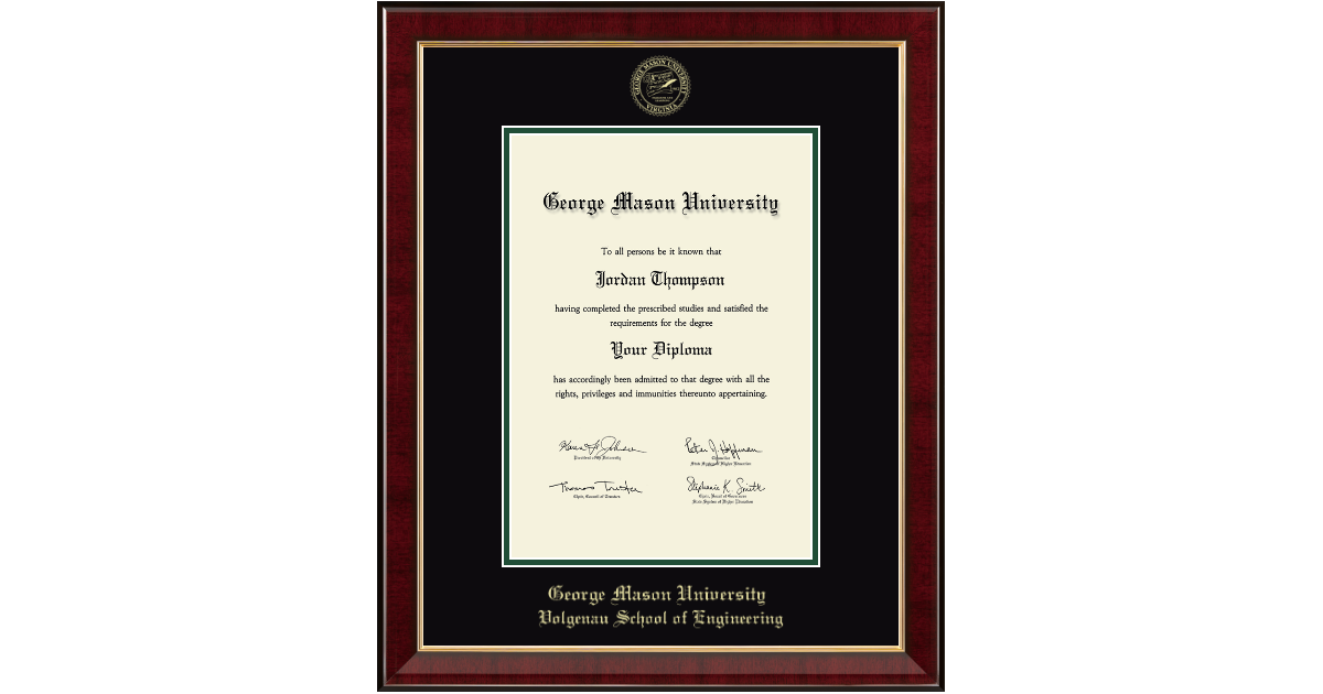 Gold Embossed Diploma Frame in Murano George Mason University - Item ...