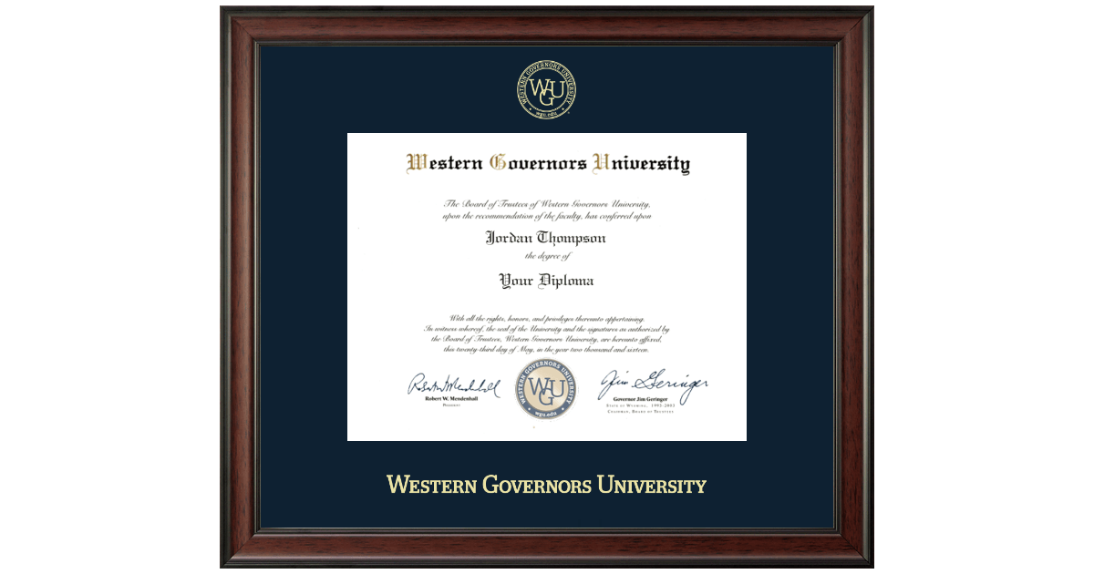Gold Embossed Diploma Frame in Studio Western Governors University ...