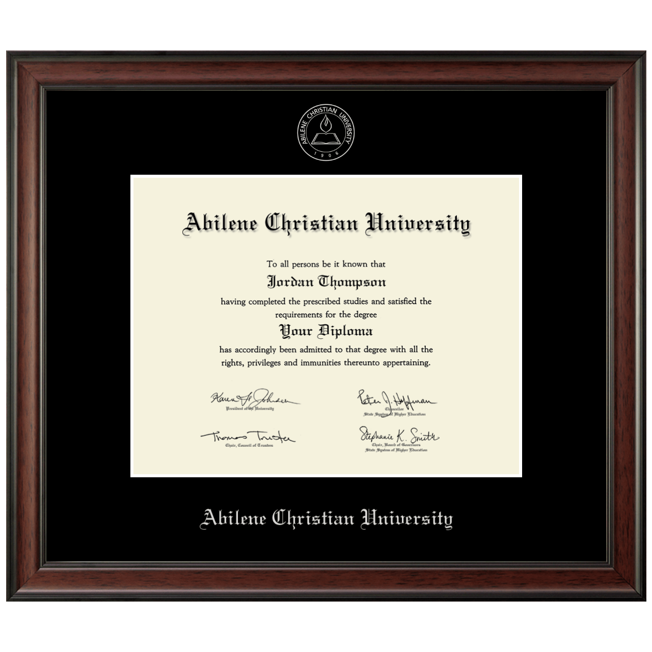 Silver Embossed Diploma Frame in Studio Abilene Christian University ...