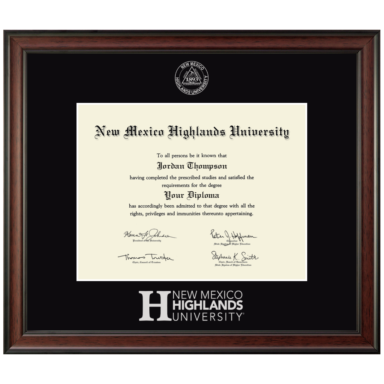 Silver Embossed Diploma Frame in Studio New Mexico Highlands University ...