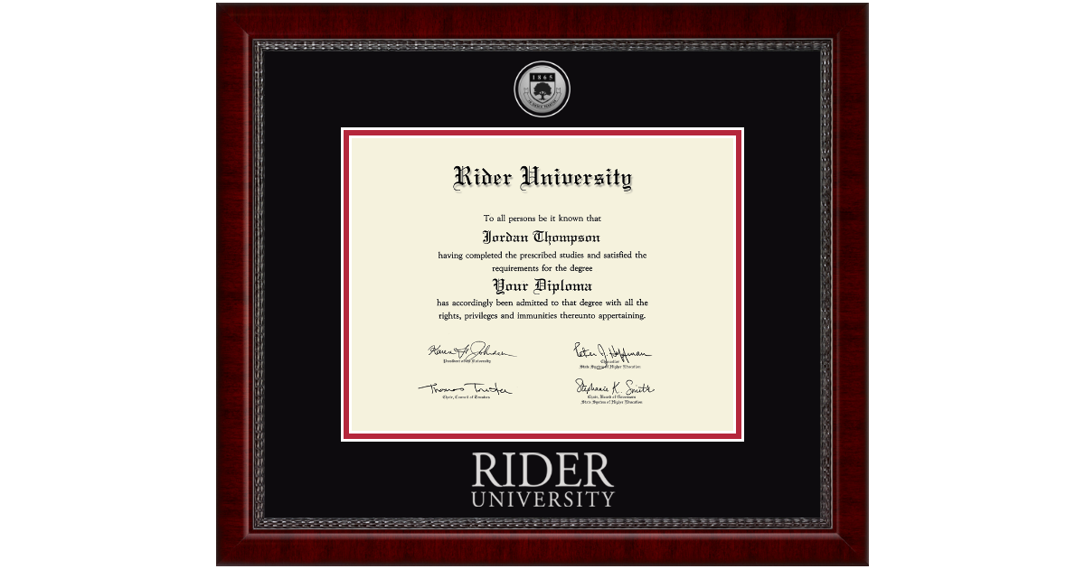 Silver Engraved Medallion Diploma Frame in Sutton Rider University ...