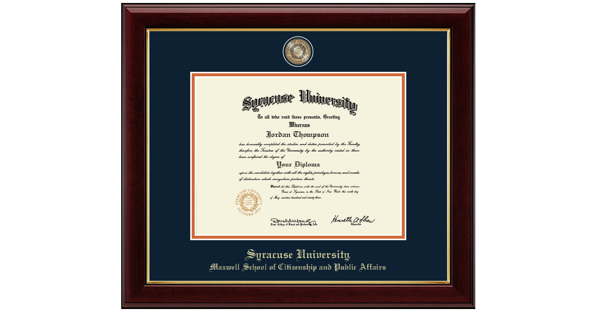 Masterpiece Medallion Diploma Frame in Gallery Syracuse University ...