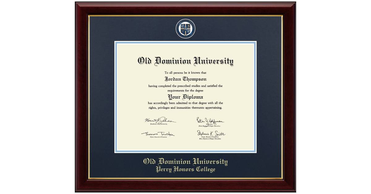 Masterpiece Medallion Diploma Frame in Gallery Old Dominion University ...