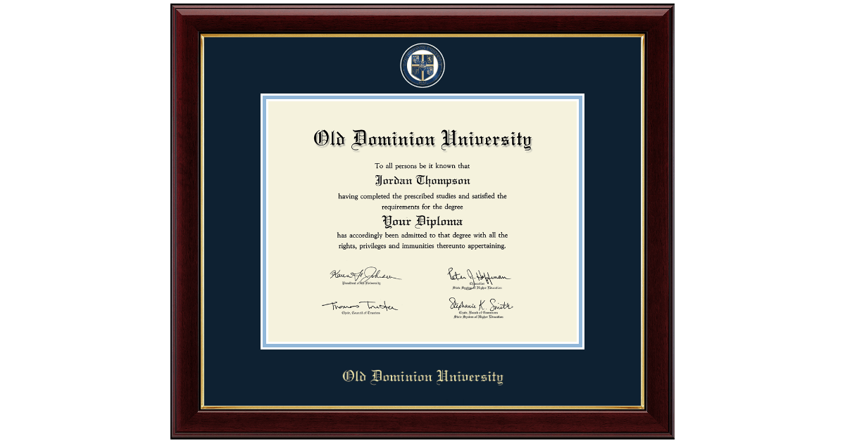 Masterpiece Medallion Diploma Frame in Gallery Old Dominion University ...