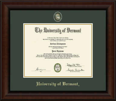 The University of Vermont Diploma Frame | Church Hill Classics