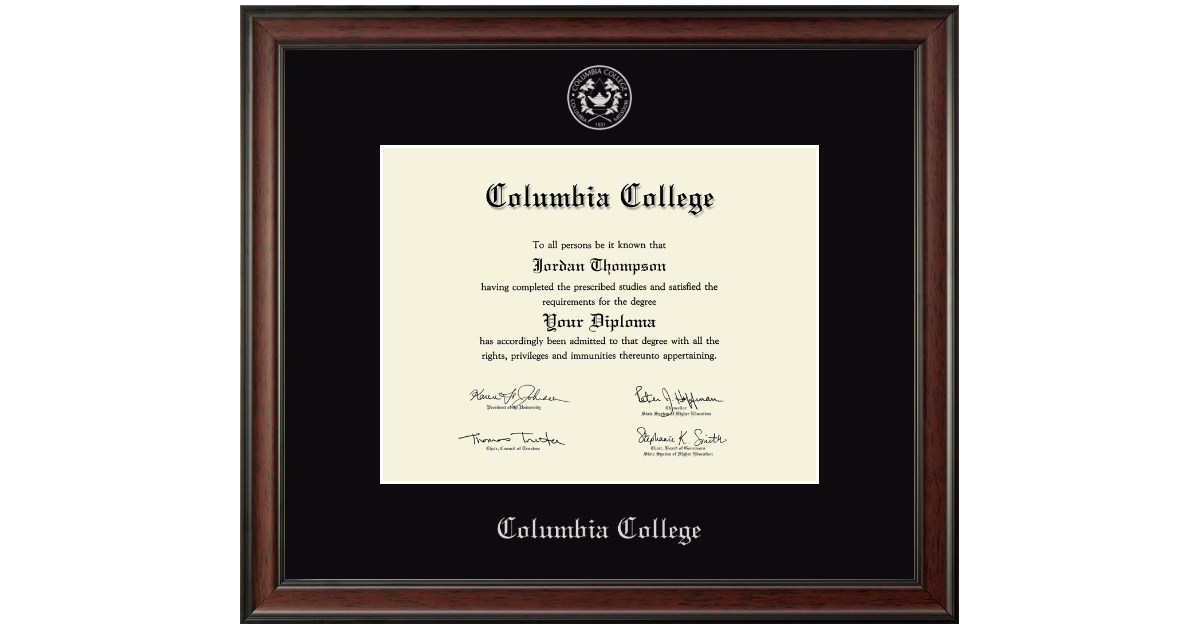 Silver Embossed Diploma Frame in Studio Columbia College - Item #323017 ...