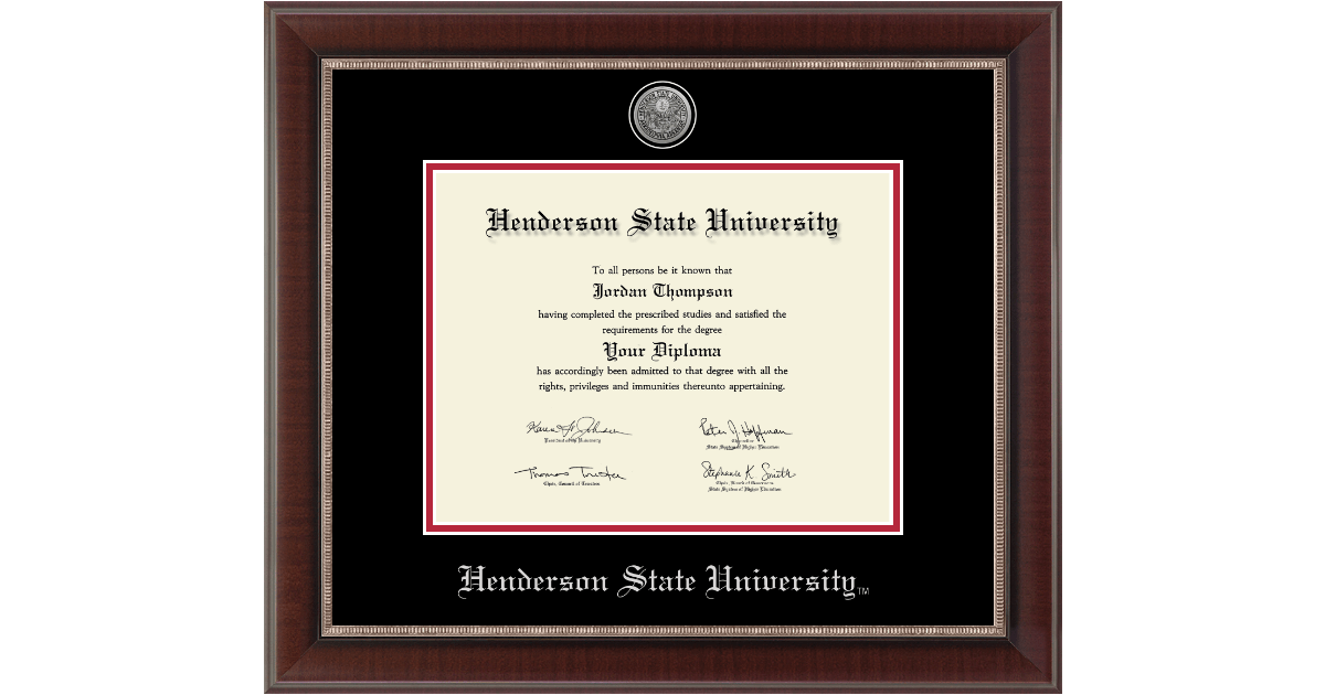 Silver Engraved Medallion Diploma Frame in Chateau Henderson State ...