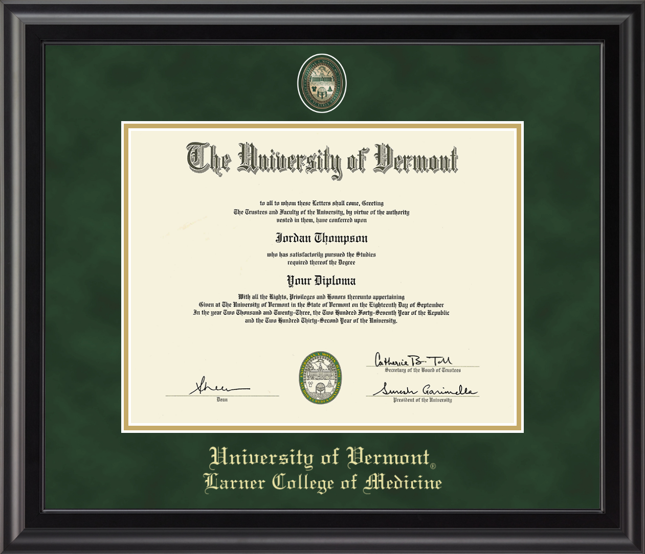 The University of Vermont Masterpiece Medallion Diploma Frame in ...