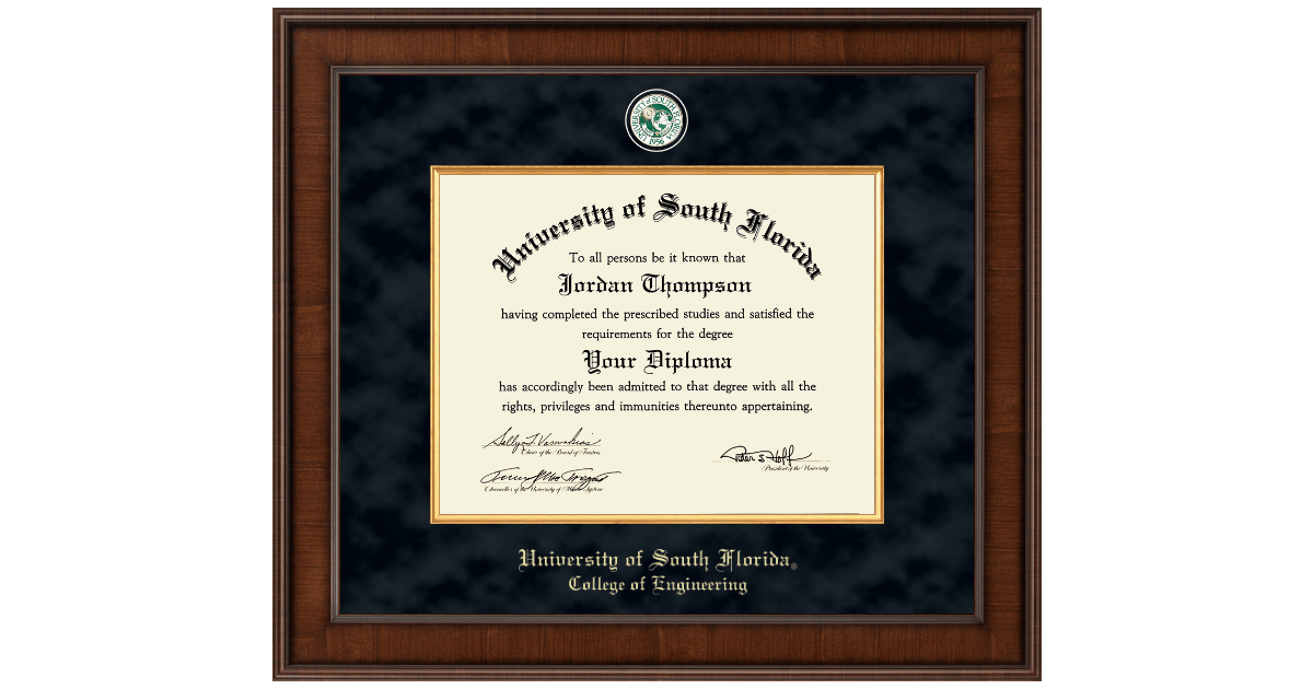 USF College of Engineering Diploma Frames | Church Hill Classics