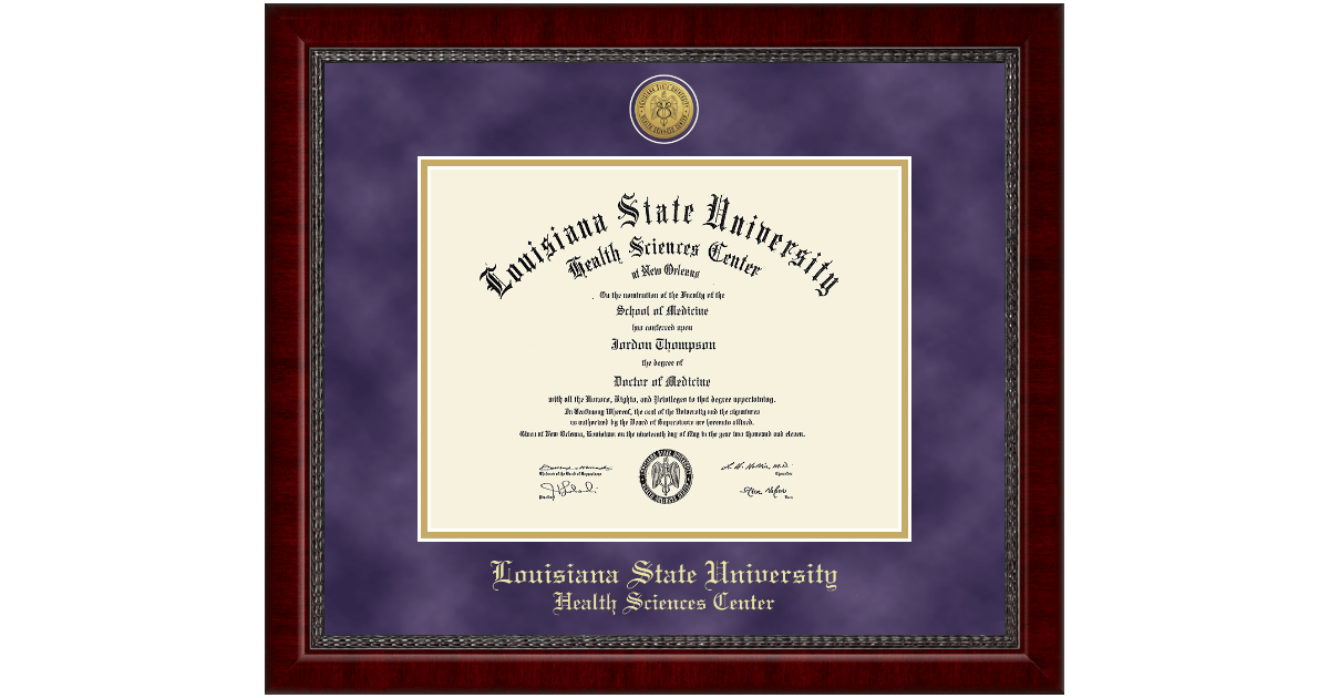 LSU Health Diploma Frame | Church Hill Classics