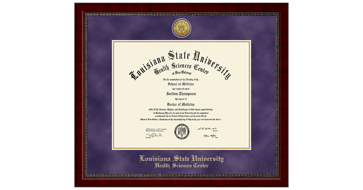 PhD- Gold Engraved Medallion Diploma Frame in Sutton Louisiana State ...