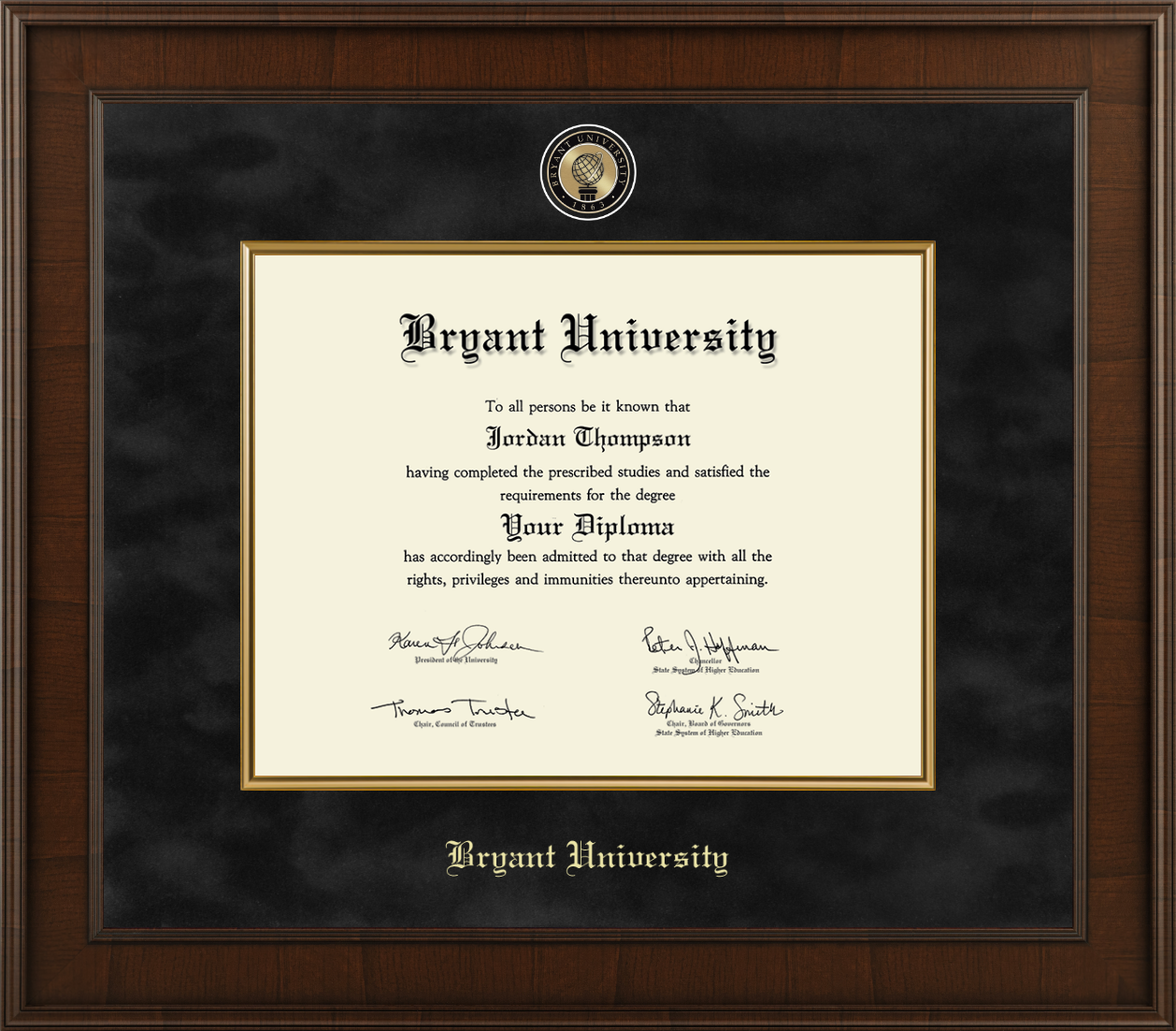 Bryant University Presidential Masterpiece Diploma Frame in Madison ...
