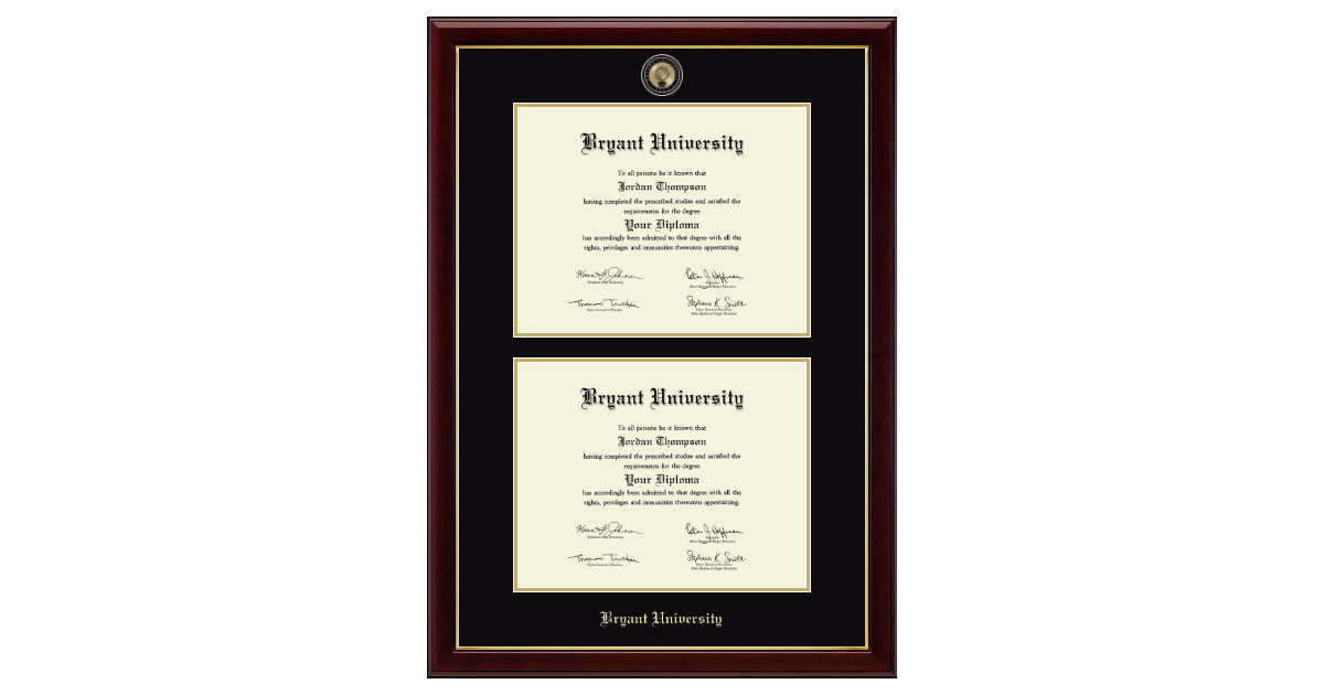 Masterpiece Medallion Double Diploma Frame in Gallery Bryant University ...