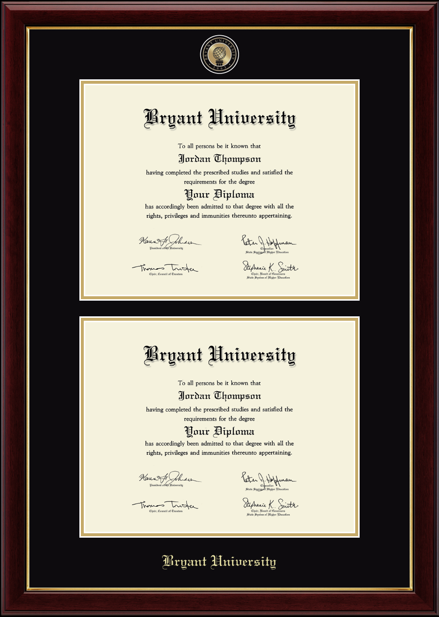 Bryant University Masterpiece Medallion Double Diploma Frame in Gallery ...