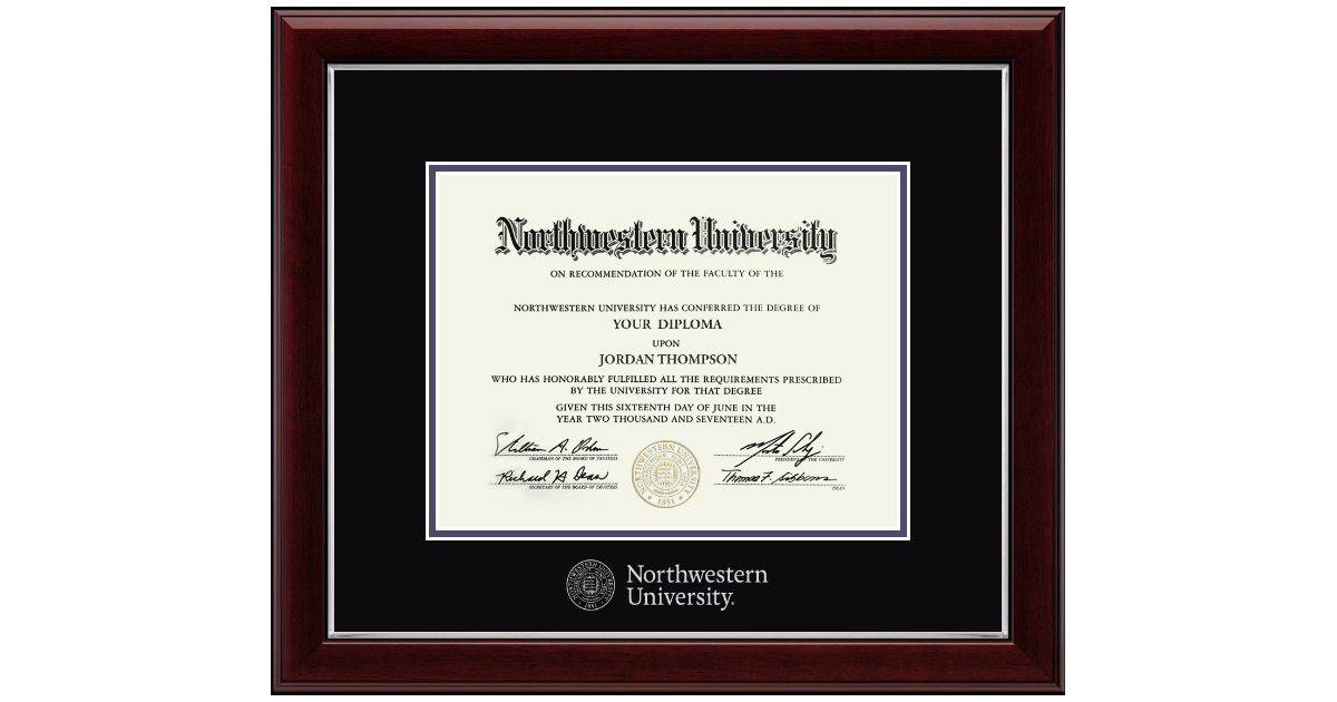 Silver Embossed Diploma Frame in Gallery Silver Northwestern University ...