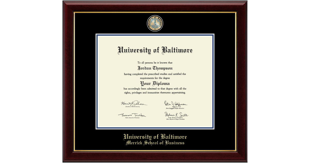 Masterpiece Medallion Diploma Frame in Gallery University of Baltimore ...