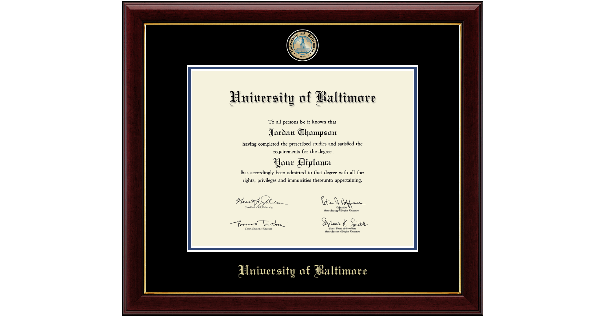 Masterpiece Medallion Diploma Frame in Gallery University of Baltimore ...