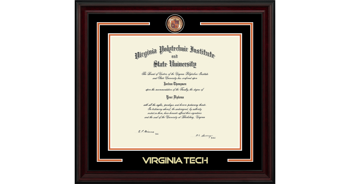 Showcase Edition Diploma Frame in Encore Virginia Tech - Item #323943 ...