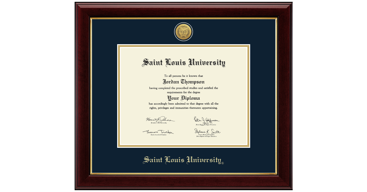 Gold Engraved Medallion Diploma Frame in Gallery Saint Louis University ...