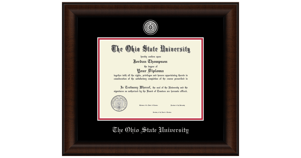 Silver Engraved Medallion Diploma Frame in Lenox The Ohio State ...