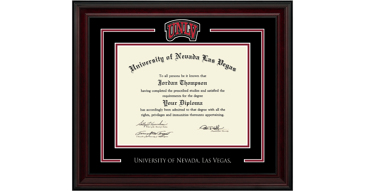 Spirit Medallion Diploma Frame in Encore University of Nevada Las Vegas ...