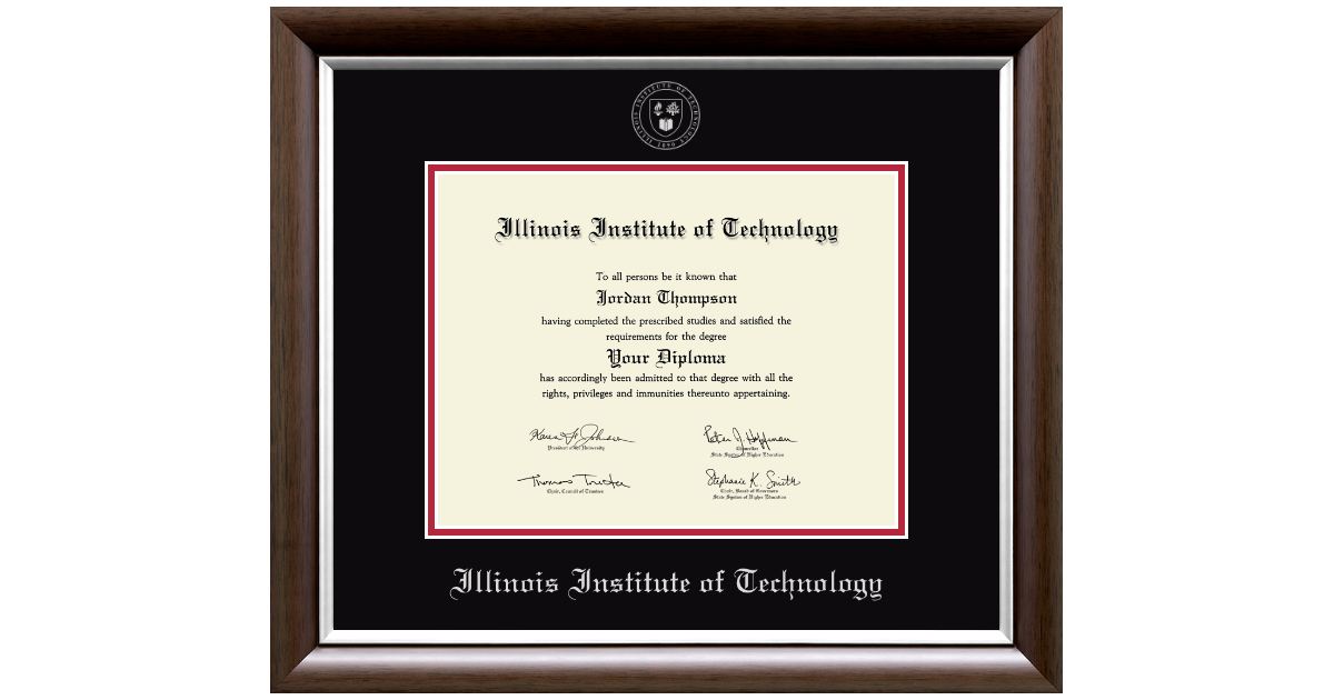 Silver Embossed Diploma Frame in Devonshire Illinois Institute of ...