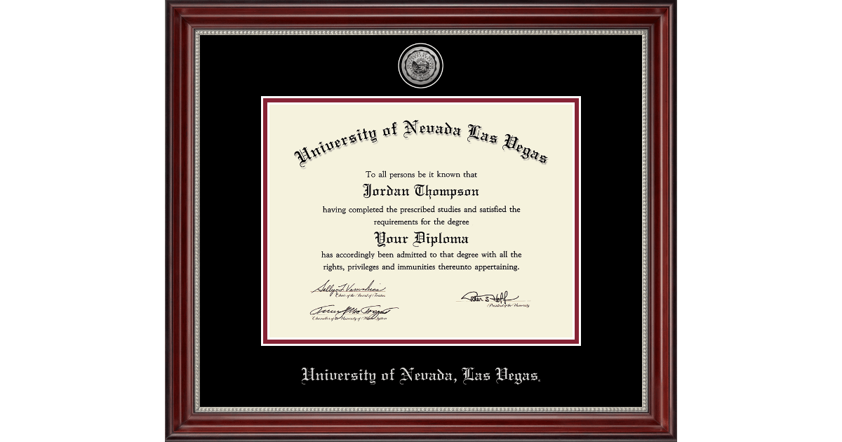 Silver Engraved Medallion Diploma Frame in Kensington Silver University ...