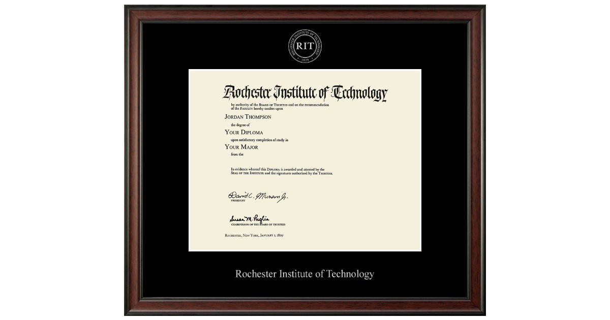 PhD- Silver Embossed Diploma Frame in Studio Rochester Institute of ...