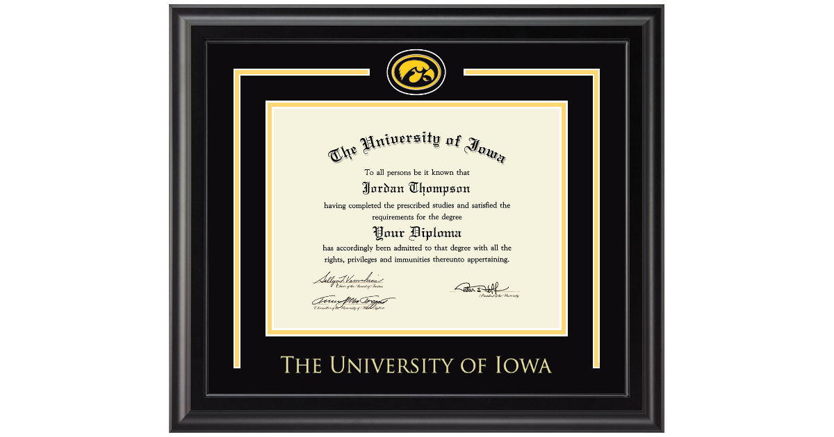Spirit Medallion Diploma Frame in Midnight The University of Iowa ...