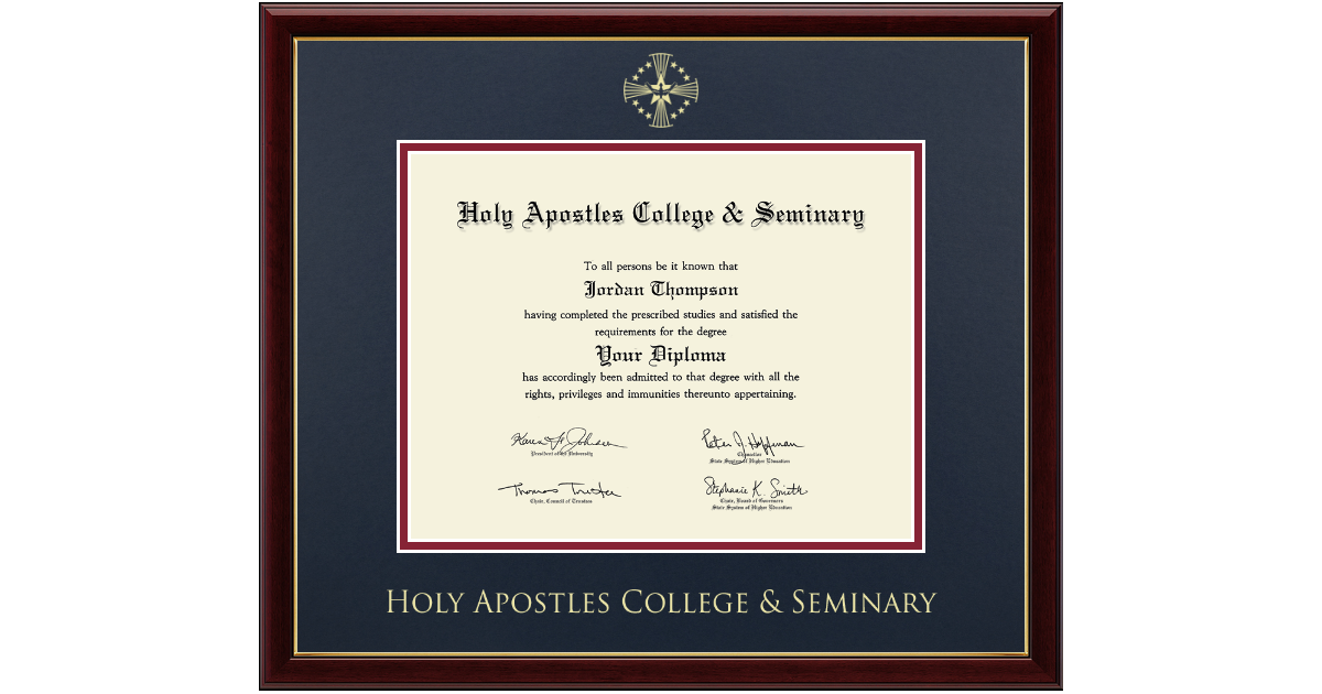 Gold Embossed Diploma Frame in Galleria Holy Apostles College ...