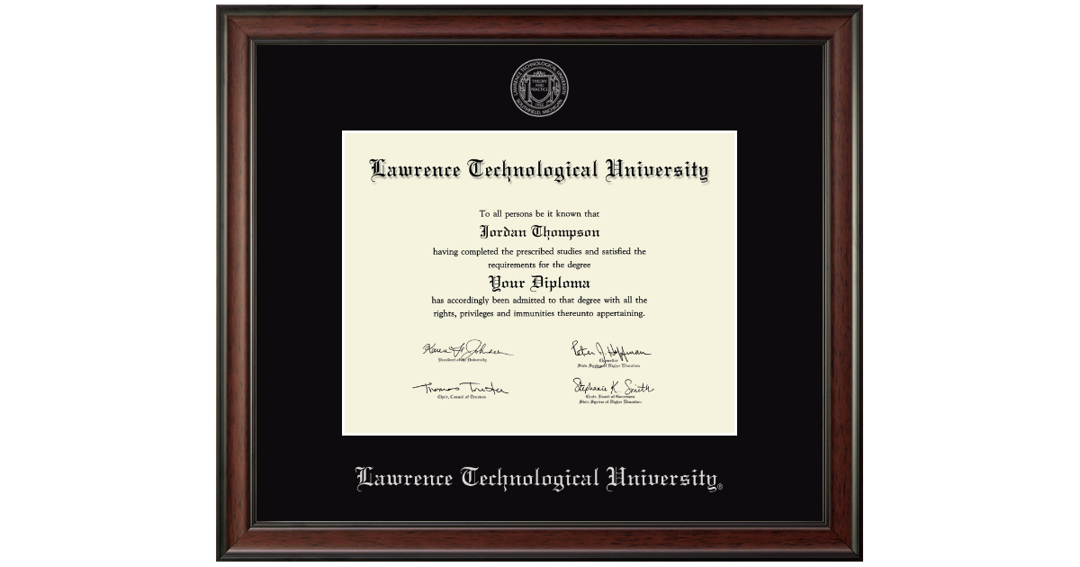 Silver Embossed Diploma Frame in Studio Lawrence Technological University - Item #327096 from ...