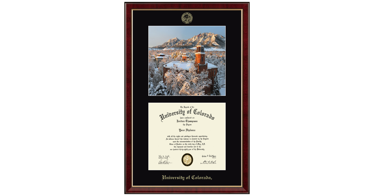 14"x16"- Campus Scene "Winter Photo" Diploma Frame in Murano University ...