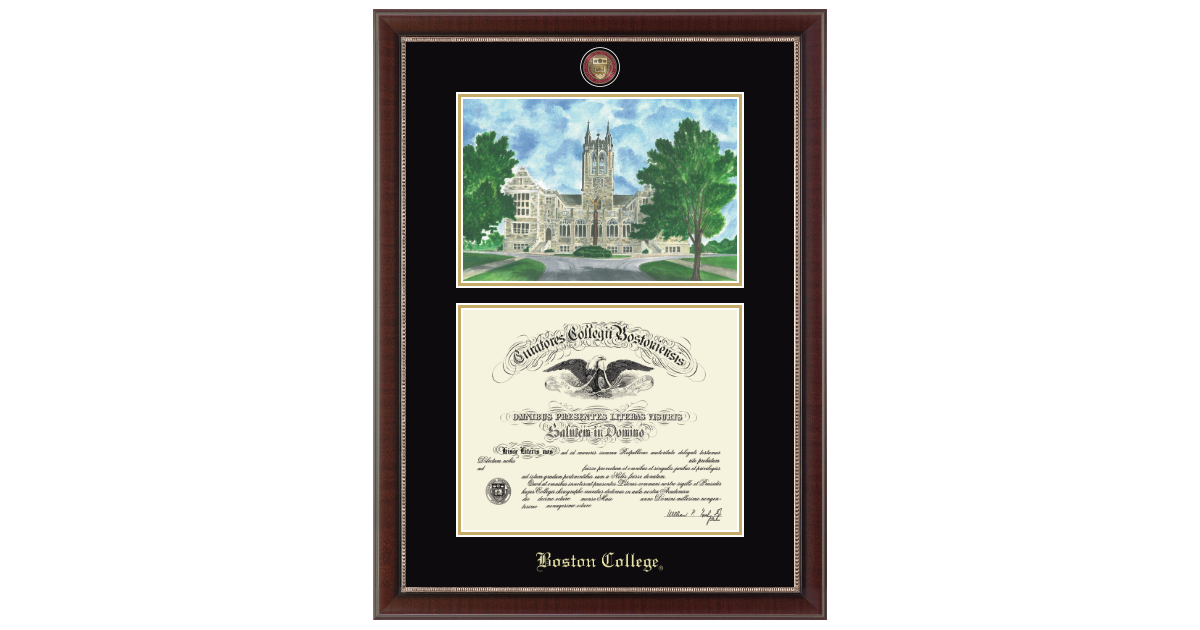Campus Scene Masterpiece Diploma Frame in Chateau Boston College - Item ...