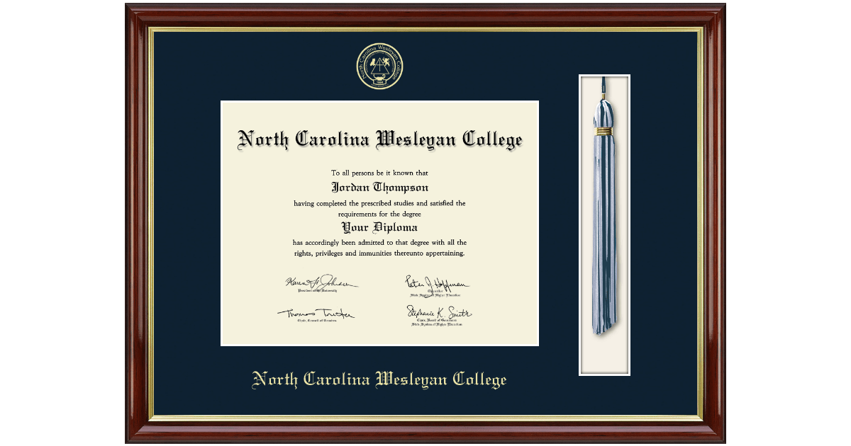 Tassel & Cord Diploma Frame in Southport Gold North Carolina Wesleyan ...