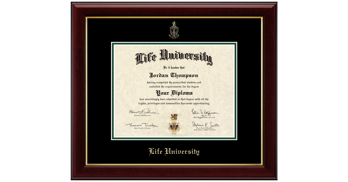 Gold Embossed Diploma Frame in Gallery Life University - Item #327597