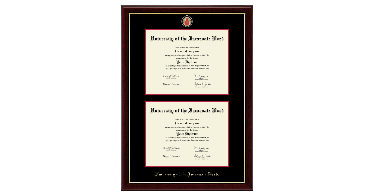 Masterpiece Medallion Double Diploma Frame in Gallery University of the ...