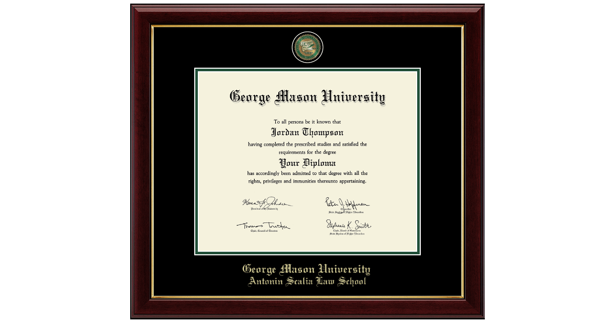 Masterpiece Medallion Diploma Frame in Gallery George Mason University ...