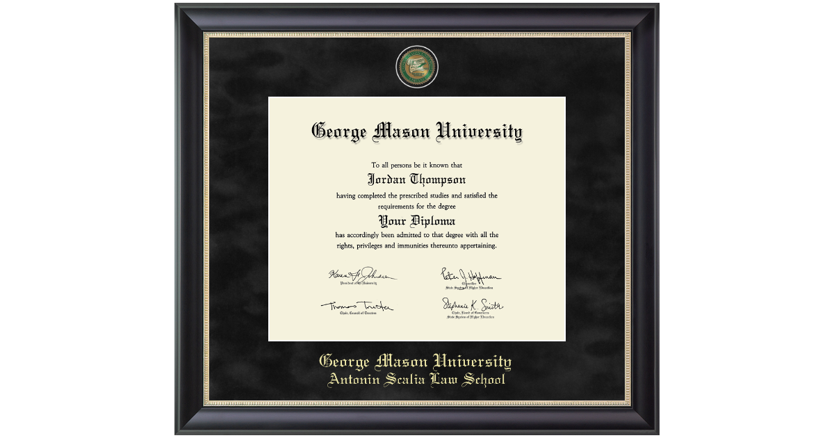 Regal Edition Diploma Frame in Noir George Mason University Antonin ...