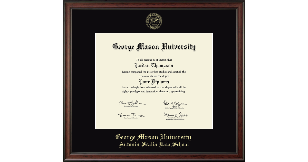 Gold Embossed Diploma Frame in Studio George Mason University Antonin ...