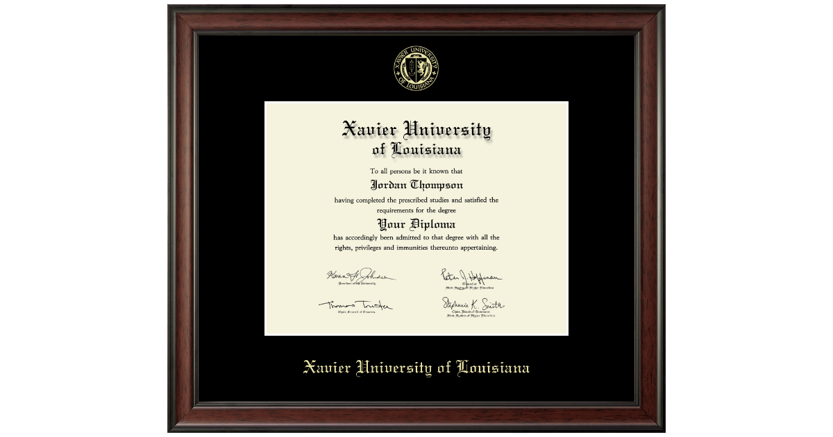 Gold Embossed Diploma Frame in Studio Xavier University of Louisiana ...