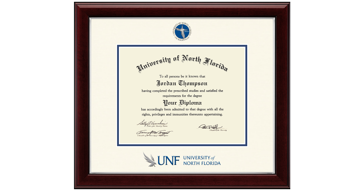 Dimensions Diploma Frame in Gallery Silver University of North Florida ...