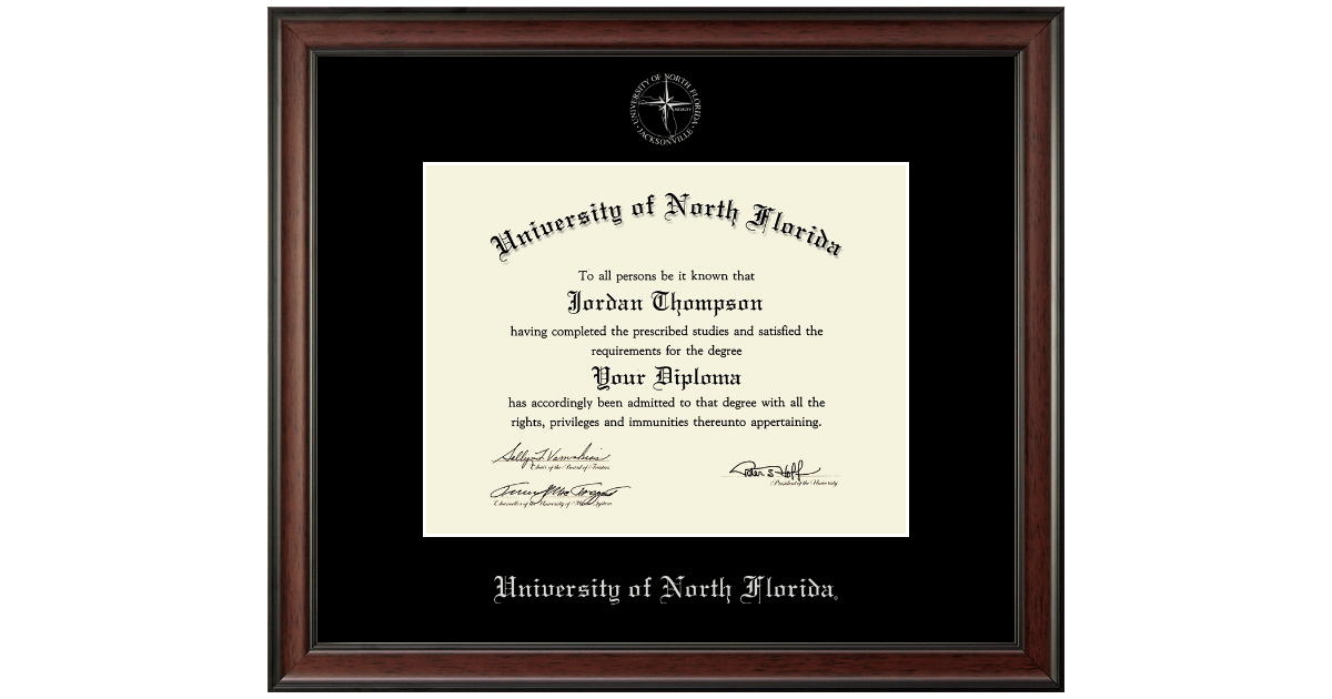 Silver Embossed Diploma Frame in Studio University of North Florida ...