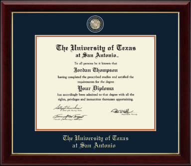 The University of Texas San Antonio Diploma Frame | Church Hill Classics