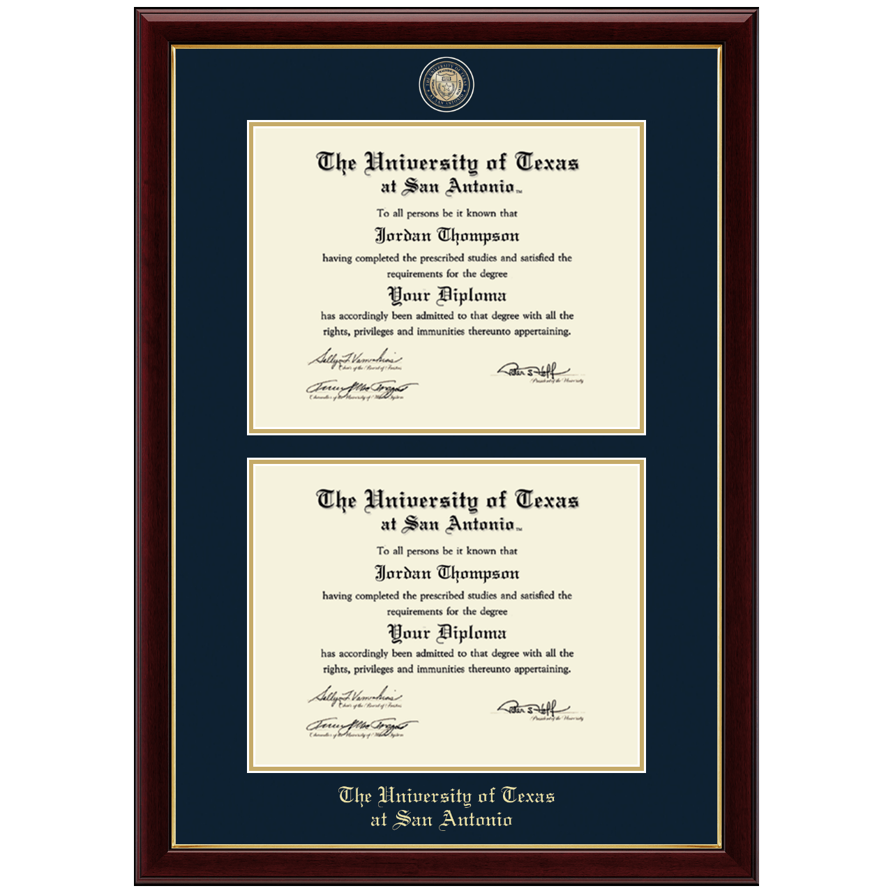 Masterpiece Medallion Double Diploma Frame in Gallery The University of ...