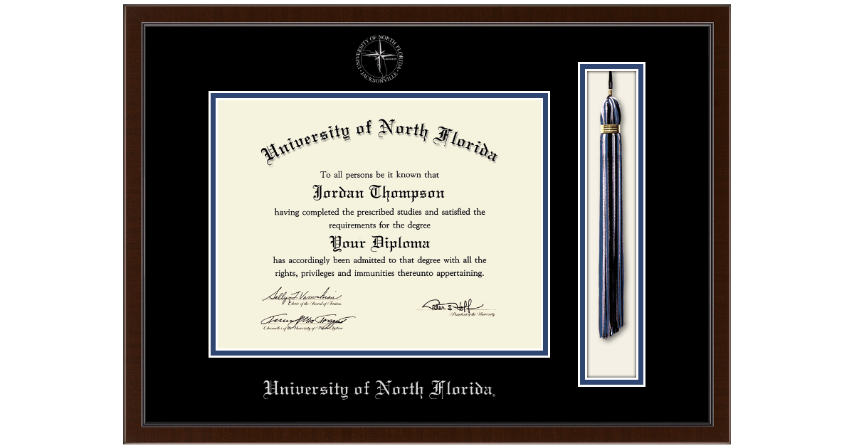 Tassel & Cord Diploma Frame in Delta University of North Florida - Item ...