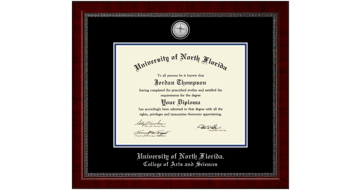 Silver Engraved Medallion Diploma Frame in Sutton University of North ...