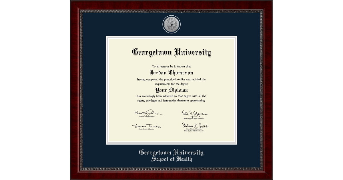 Silver Engraved Medallion Diploma Frame in Sutton Georgetown University ...