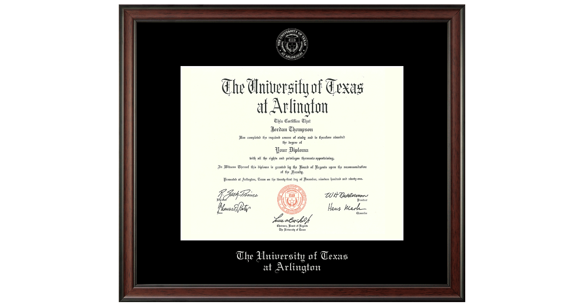 Silver Embossed Diploma Frame in Studio The University of Texas at ...