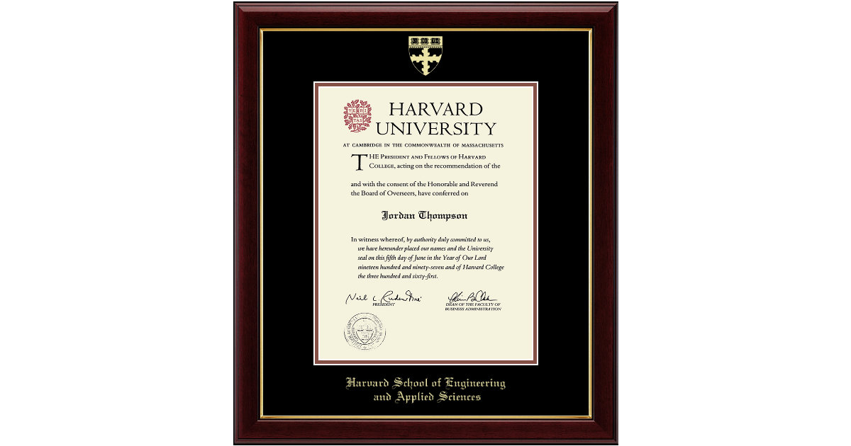Gold Embossed Diploma Frame in Gallery Harvard University - Item ...