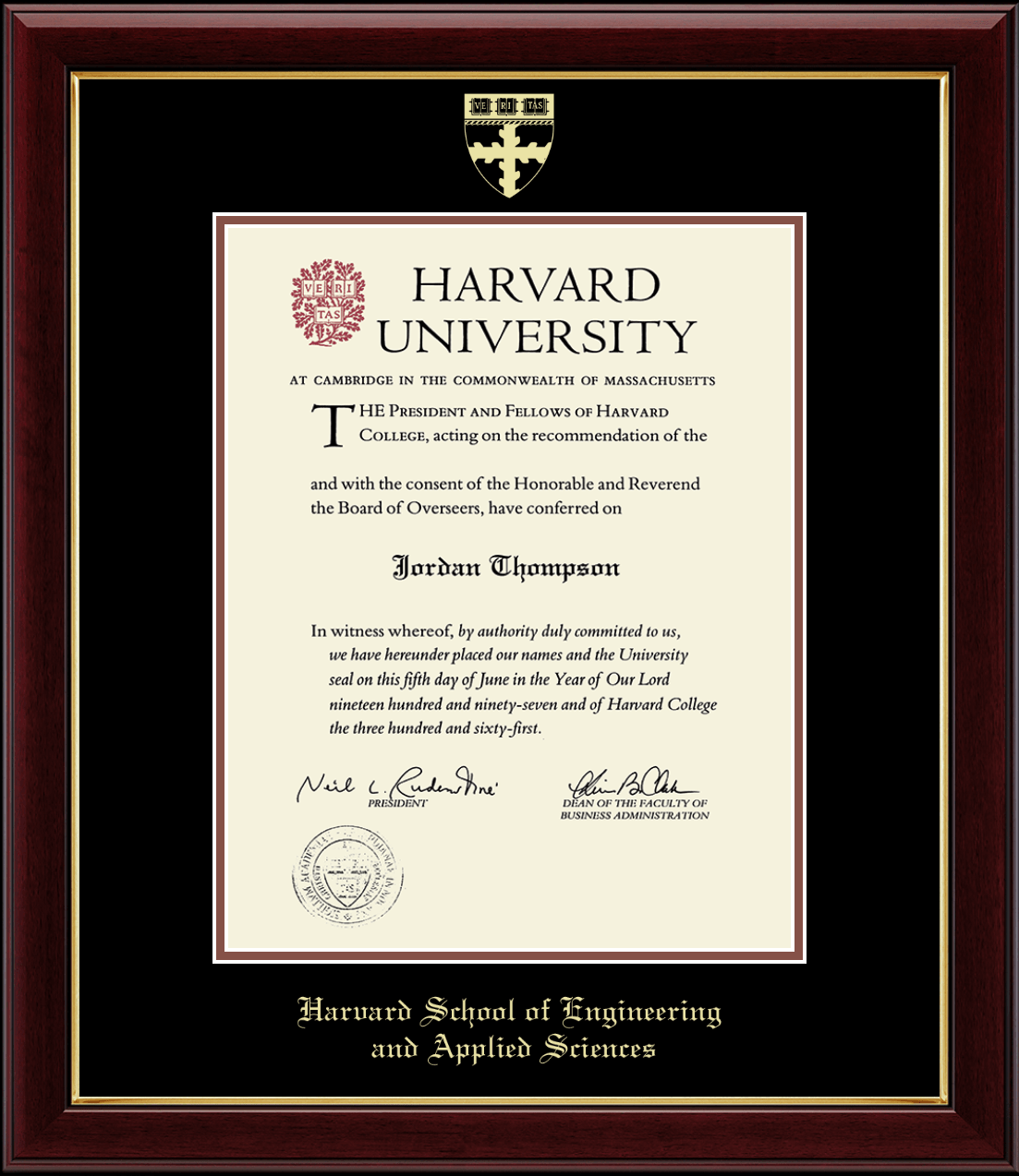 Harvard University Gold Embossed Diploma Frame in Gallery - Item ...